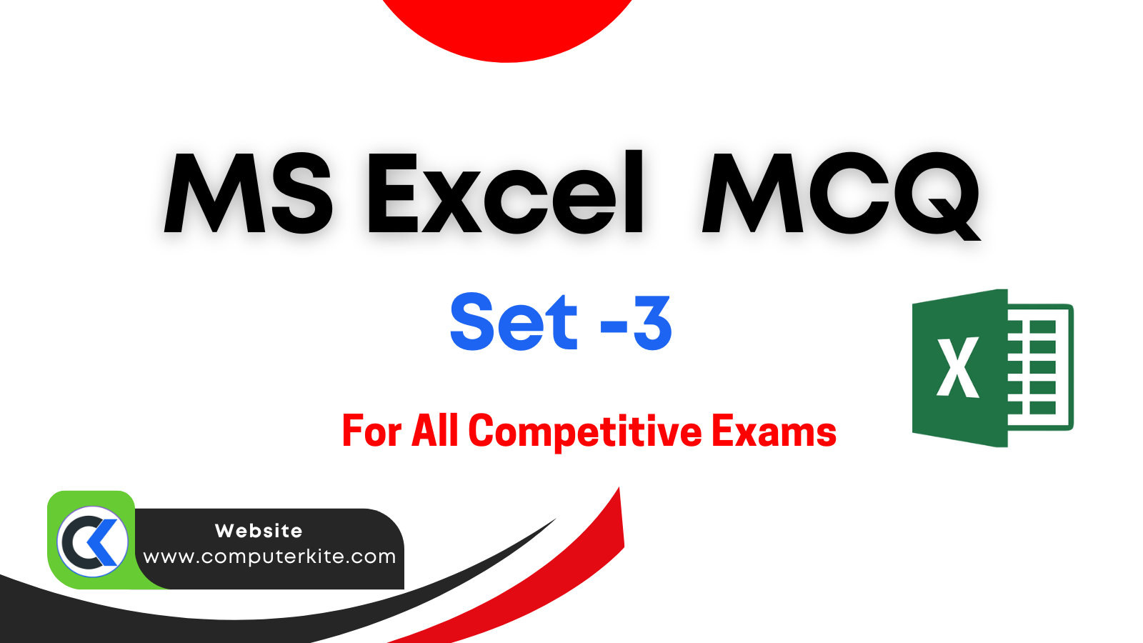 MS Excel MCQ Set-3 - ComputerKite